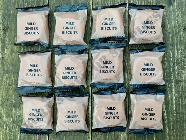 12 X MILD GINGER BISCUITS British Army Ration Pack Biscuit Survival ...