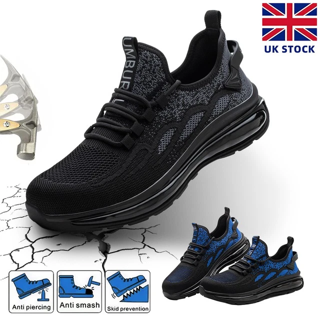 UK MENS LIGHTWEIGHT Safety Trainers Steel Toe cap Women Work Shoes ...