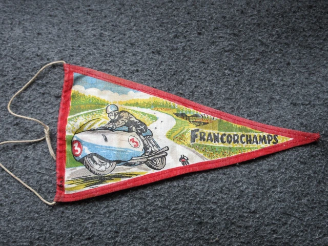 RARE RACING FLAG Pennant Francorchamps Fanion Vintage Rare Motorcycle ...