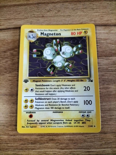 1ST EDITION MAGNETON - 11/62 Fossil Set - Holographic Pokemon Card $99.99 - PicClick AU
