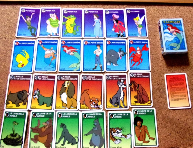 RARE- JEU DES 7 Familles De Disney - Chaque Famille Represente Un Theme ...