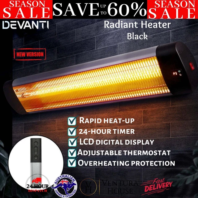 DEVANTI ELECTRIC STRIP Heater Radiant Heaters Wall-mounted Indoor LED ...
