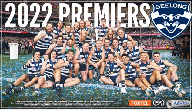 2022 GEELONG CATS TEAM POSTER ,BIG,AFL FOOTBALL PREMIERS CHAMPIONS book ...