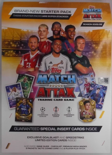 TOPPS MATCH ATTAX 2025/26 Trading Cards Game Starter Pack: Binder + Ltd ...