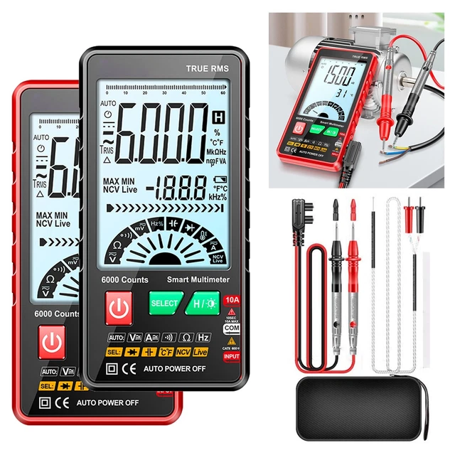 SMART DIGITAL MULTIMETER 6000 Counts Auto-Ranging AC DC Voltage Current ...