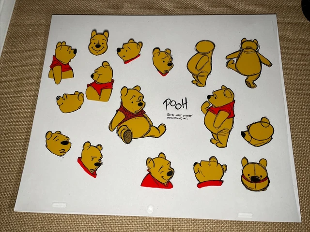 WINNIE THE POOH Animation Cel Walt Disney Tv Show Cartoon Art Vintage ...