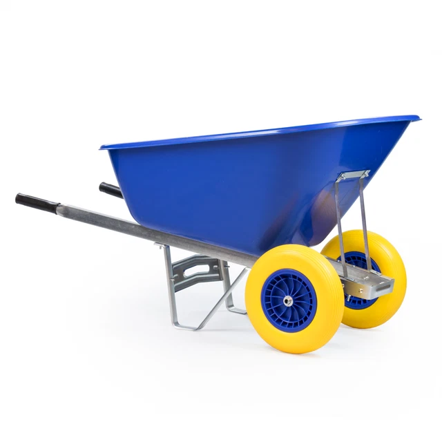 KCT BIG BLUE Wheelbarrow Xl 200L Twin Wheel Large Builders Stable Yard ...