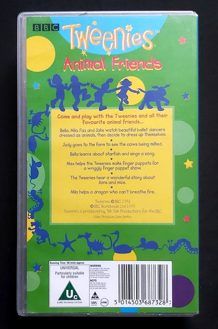 TWEENIES : ANIMAL Friends - 2000 BBC CBeebies VHS Video, Bella Milo ...