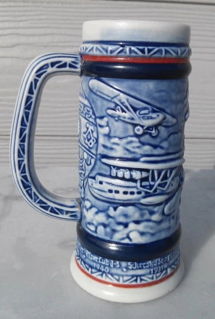 AVON CHOPE À bière de 1982, décor d'avions et montgolfières EUR 13,00 ...