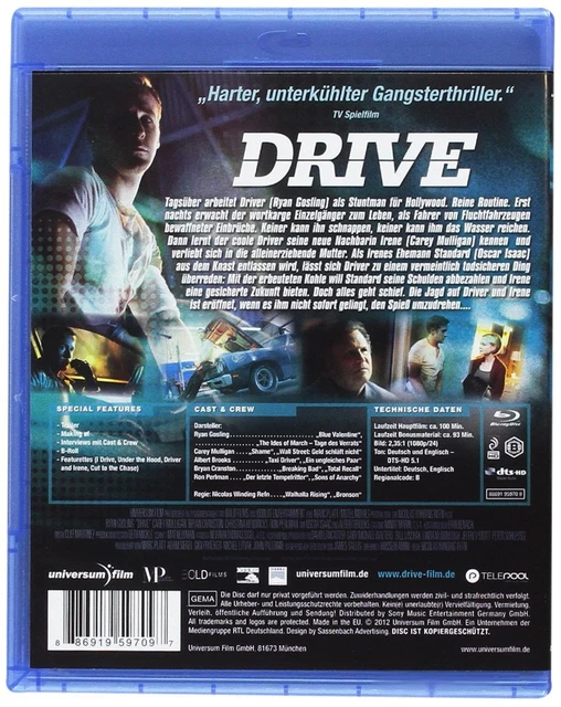 DRIVE (BLU-RAY) RYAN Gosling Carey Mulligan Bryan Cranston Albert Brooks EUR 20,83 - PicClick IT