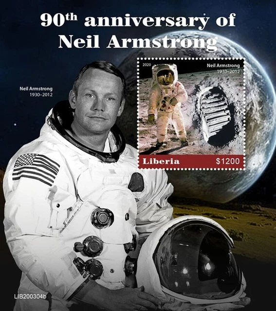 Neil Armstrong 1st Man On Moon Space Grenada Gr 1985 Mnh Blk Lt Up