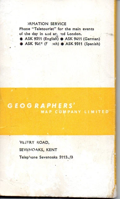 GEOGRAPHERS LONDON GUIDE And Map (1960’S) EUR 3,50 - PicClick IT