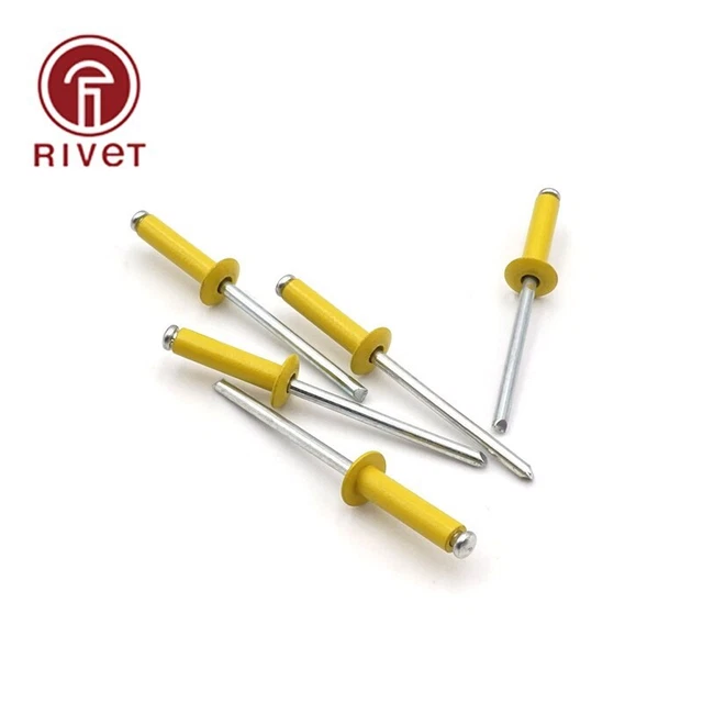 YELLOW ALUMINIUM STEEL Open Blind Rivet Dome Head Pulling Rivets ...