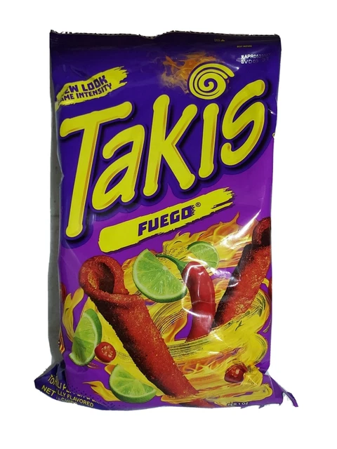 BARCEL TAKIS FUEGO Hot Chili Pepper & Lime Tortilla Chips 9.9 Oz Bag £6 ...