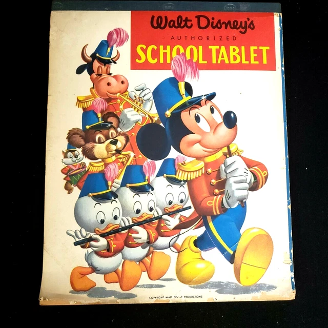 VINTAGE 1960S WALT Disney Mickey Mouse School Tablet Unused Lined ...