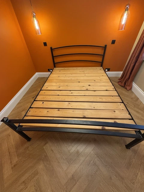 BLACK METAL KING Size Bed Frame £52.70 - PicClick UK