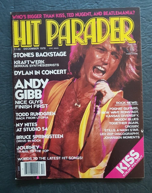 HIT PARADER MAGAZINE December 1978 Andy Gibb Kiss Centerfold £31.80 ...