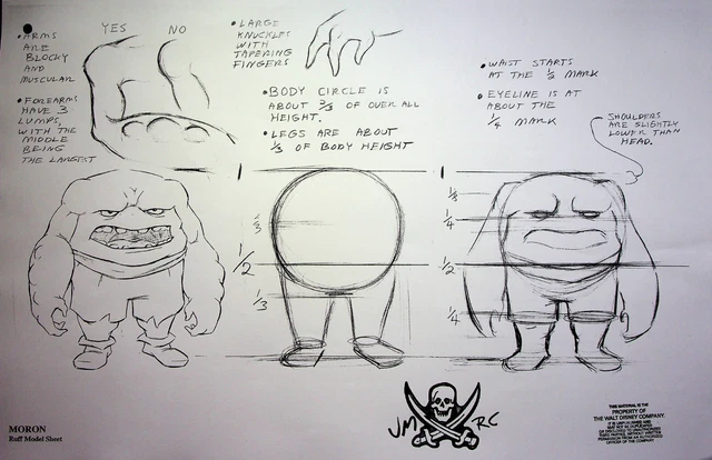 TREASURE PLANET PRODUCTION Animation Character Layout Model SHEET COPY ...
