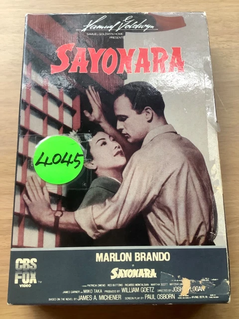 VINTAGE SAYONARA VHS Video Marlon Brandon James Garner CBS Fox Rental £ ...
