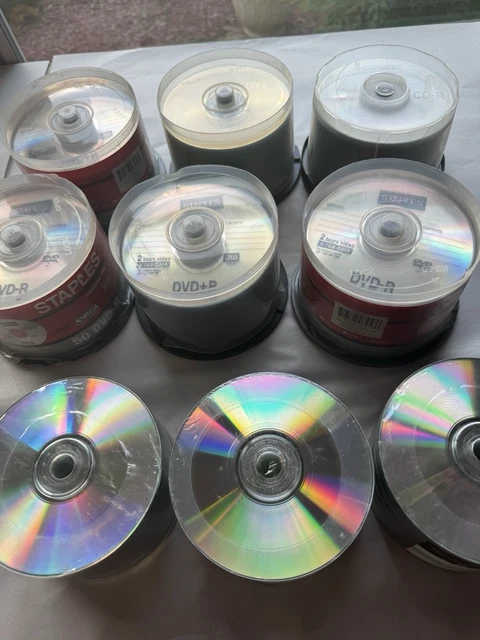 BLANK CD BUNDLE DVD+R CD-R Recordable Lot Of 400+ Disc Staples Spin-X ...