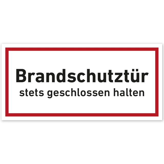 BRANDSCHUTZTÜR STETS GESCHLOSSEN halten Aufkleber Schild Hinweis Tür Sticker EUR 19,90 - PicClick DE