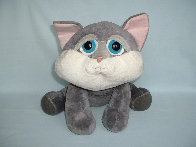 RUSS BERRIE & CO Vintage 14" SMOKEY GREY CAT KITTEN Cuddly Soft Beanie ...