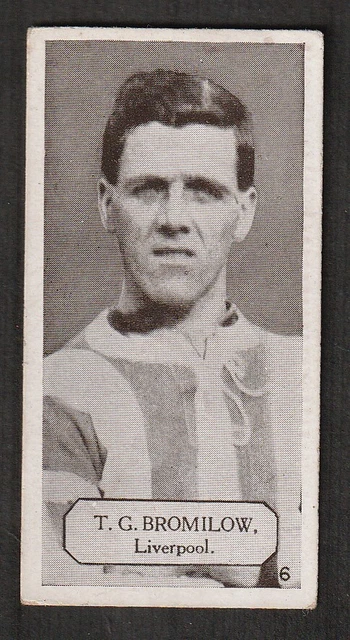 LACEYS CHEWING WAX 1925 Football T G Bromilow ENGLAND & LIVERPOOL FC £ ...