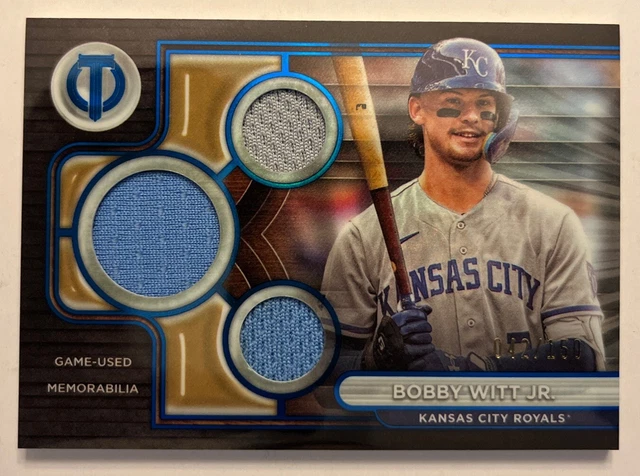 2024 TOPPS TRIBUTE Bobby Witt Jr Triplo gioco usato reliquia Kansas ...