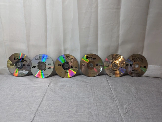 BARNEY MOVIES DVDS Disc Only Round & Round Zoo Read Beach Party School ...