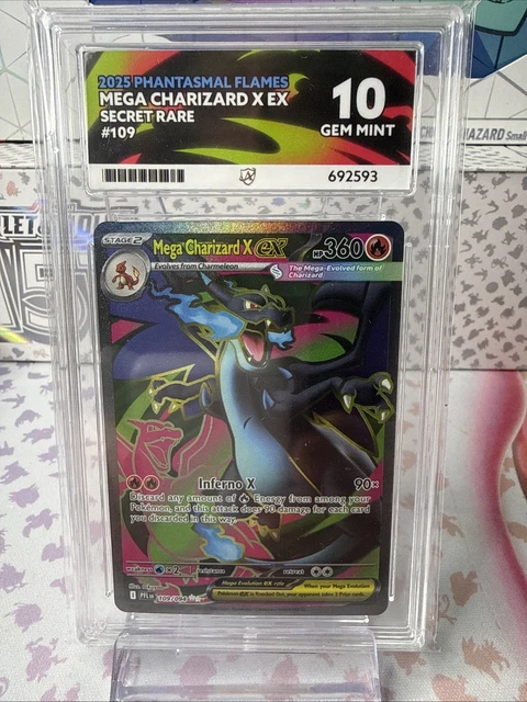 POKEMON 2025 - Mega Charizard X ex - Phantasmal Flames - 109/094 - Ace 10! £73.50 - PicClick UK
