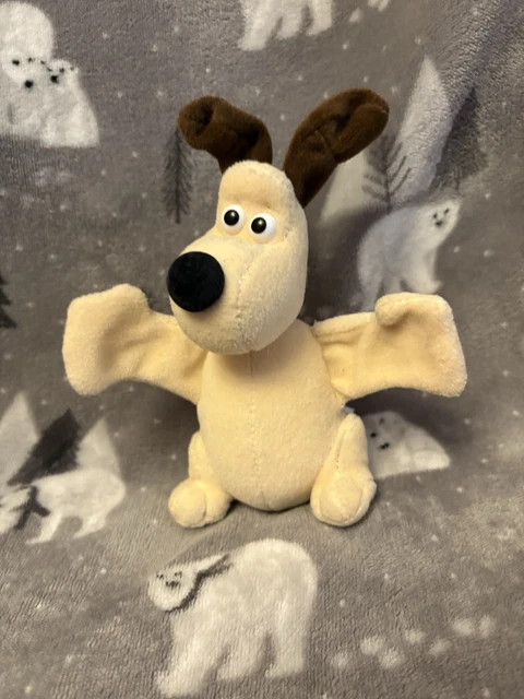 VINTAGE GROMIT THE Dog Finger Puppet Soft Toy 6” Plush Wallace & Gromit ...