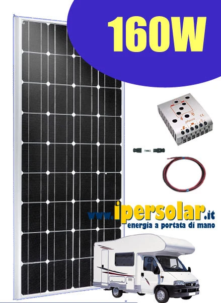 KIT FOTOVOLTAICO 160W - Per camper-barca-baite-insegne EUR 245,00 ...