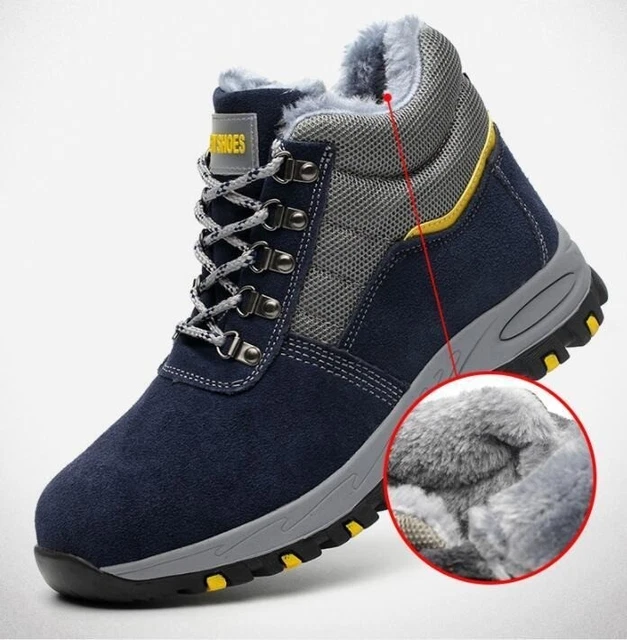 FUR LINED SAFETY Trainers Winter Boots Work Shoes Steel Toe Cap Outdoor ...