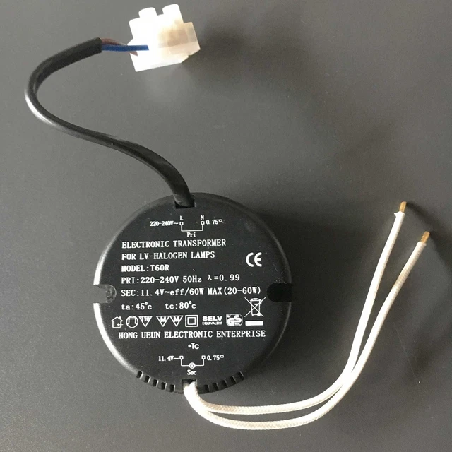 HONG UEUN T60R 20-60W Transformer Halogen 12V Electronic Transformer ...