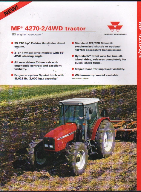 MASSEY FERGUSON &MF 4270" Tractor Brochure Leaflet £4.00 - PicClick UK