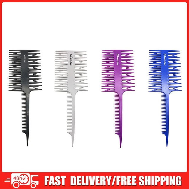 TAIL HAIR DYEING Comb Highlighting Weaving Cutting Combs Hairdressing ...