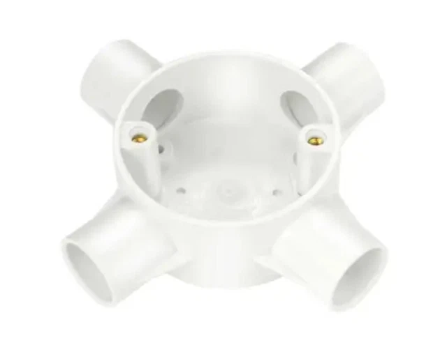 10 X PRECISION 20mm PVC Conduit Box 4-Way, White (88) £8.99 - PicClick UK