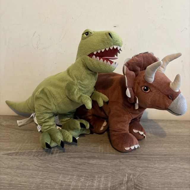 IKEA JATTELIK TRICERATOPS And T-Rex Dinosaur Soft Plush Cuddly Toy ...