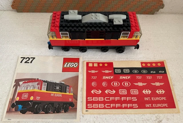 (GMK) LEGO 727 12V TRENO LOCOMOTIVA LOCOMOTIVA FERROVIA --- l'adesivo è ...