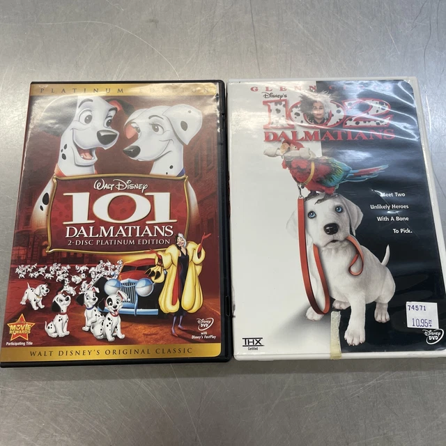 (2) DISNEY 101 & 102 Dalmatians DVD Lot: Platinum Edition + Live Action ...
