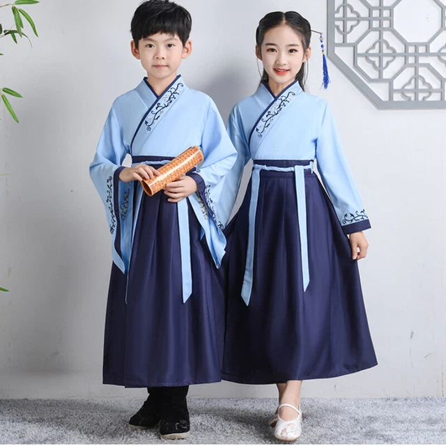 ENFANTS CHINOIS ANCIEN Traditionnel Hanfu Robe Tang Costume Cosplay ...