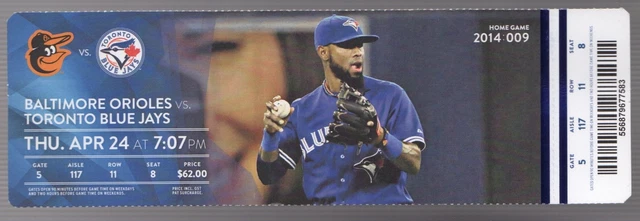 TORONTO BLUE JAYS Used Ticket Stub Rogers Centre vs Baltimore April 24 ...