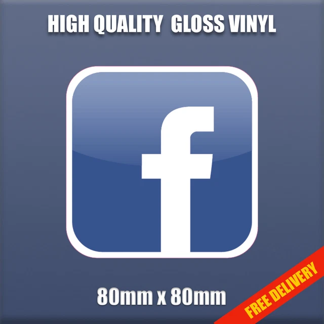 FACEBOOK LOGO STICKER Self Adhesive Vinyl 80mm S21 social media ...