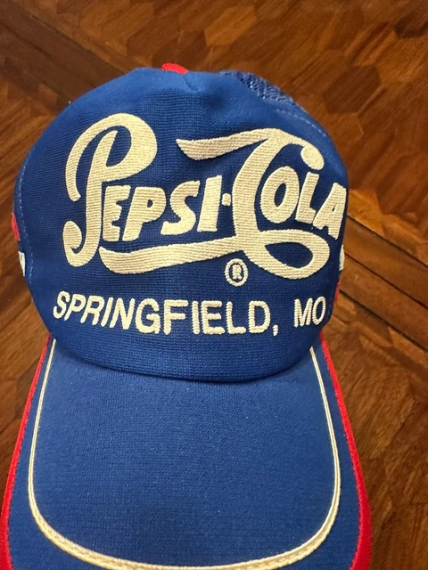 RARE VINTAGE PEPSI Cola Hat 3 Stripe Springfield, Missouri Mesh Back ...