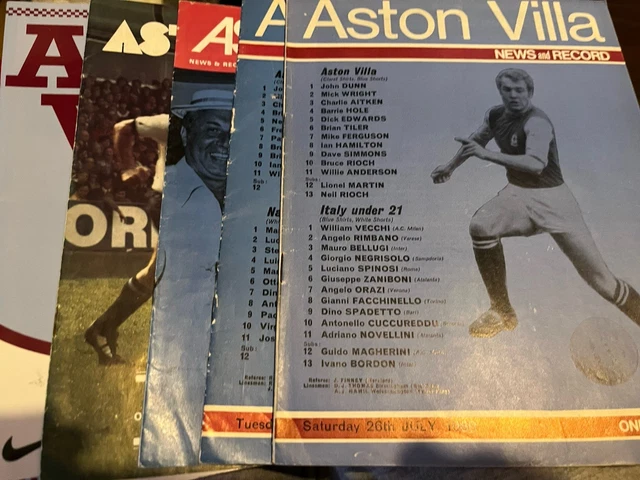 5 X ASTON Villa Friendly Football Programmes From 1969-2009 Nice Mix £2 ...