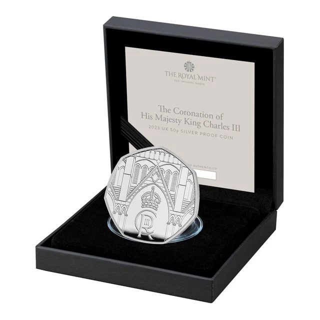 THE CORONATION OF His Majesty King Charles III UK 50p Silver Proof Coin ...