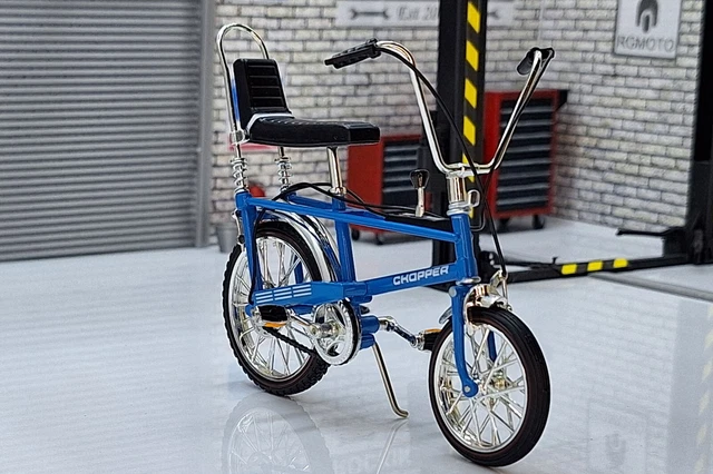 RALEIGH CHOPPER BICYCLE Blue MK1 1:12 Scale Deluxe Version With ...
