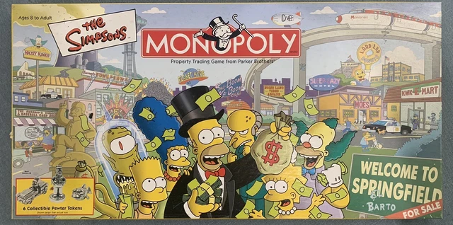 THE SIMPSONS MONOPOLY Board Game - Parker Brothers 100% Complete! EUR ...