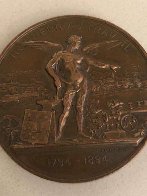 MEDAILLE ANCIENNE HONNEUR au travail SIGNEE Hugues. Bovy f EUR 30,00 ...