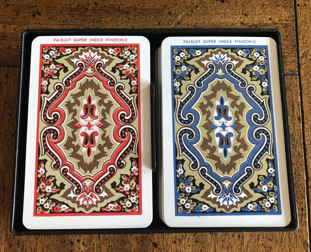 VINTAGE KEM PLASTIC Pinochle Playing Cards Double Deck. Dual Colors. £27.49 - PicClick UK